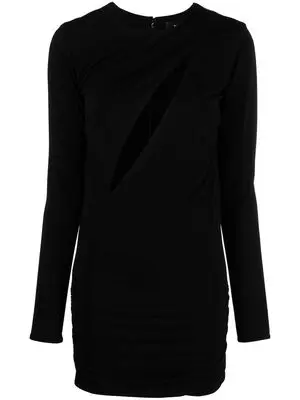 Versace Cut-out Long Sleeve Mini Dress - Black
