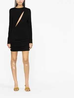 Versace Cut-out Long Sleeve Mini Dress - Black