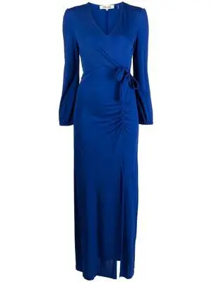 Diane Von Furstenberg Ruched Bodycon Maxi Dress - Blue