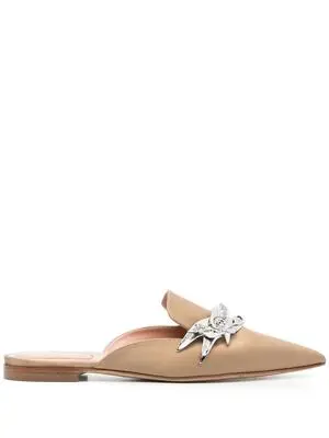 Alberta Ferretti Pointed-toe Embellished Mules
