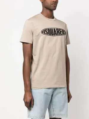 Dsquared2 Logo-print Short-sleeve T-shirt - Neutrals