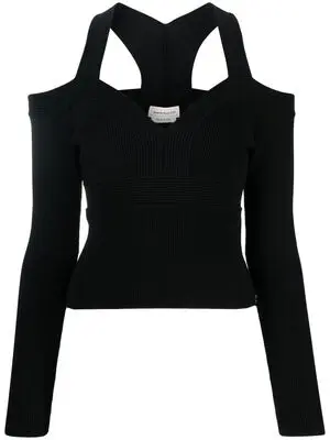 Alexander McQueen Exposed Shoulder Knit Top