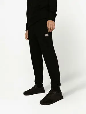 Dolce & Gabbana Wool-cashmere Track Pants - Black