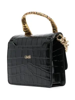 Roberto Cavalli Tiger Handle Two-way Mini Bag - Black