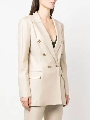 GENNY Double-breasted Blazer - Neutrals
