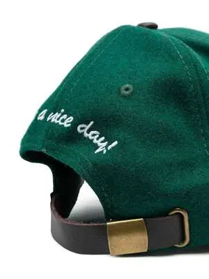 MARKET Felted Patch-detail Cap - Green