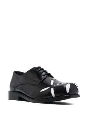 STEFAN COOKE Slashed Square-toe Derby Shoes - Black | Editorialist