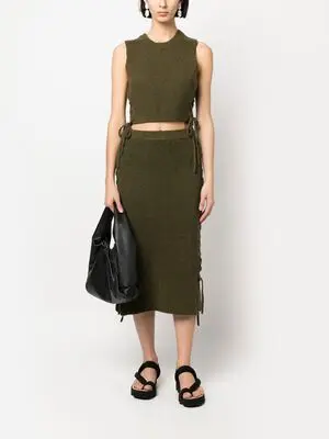 Altuzarra Amani Lace-up Ribbed Crop Top