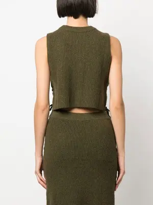 Altuzarra Amani Lace-up Ribbed Crop Top