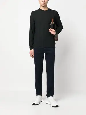 ZANONE Long-sleeved Cotton T-shirt - Black