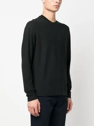 ZANONE Long-sleeved Cotton T-shirt - Black