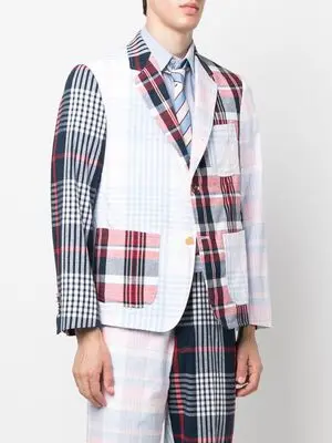 Thom Browne Patchwork Plaid-print Blazer