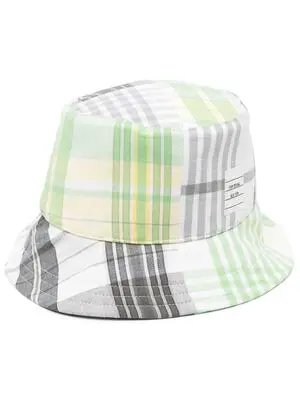 Thom Browne Checked Cotton Bucket Hat - Grey