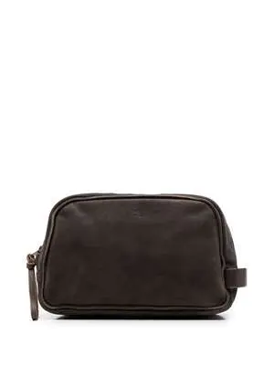 Ralph Lauren Leather Travel Wash Bag - Brown