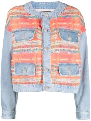 Dsquared2 Panelled Denim Jacket - Orange