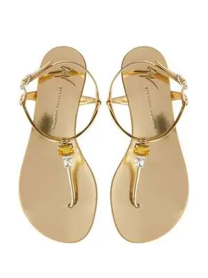 GIUSEPPE ZANOTTI Alphonsine Thong Sandals - Gold
