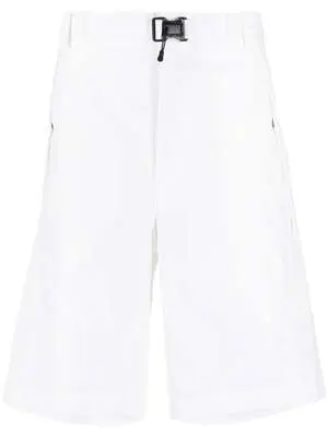 C.P. COMPANY Logo-print Belted-waist Shorts - White