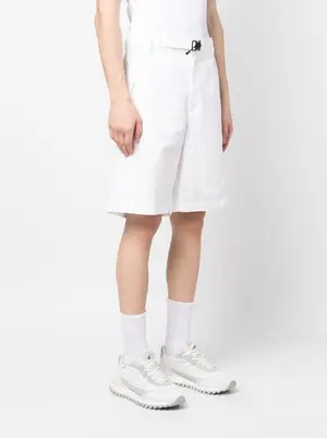 C.P. COMPANY Logo-print Belted-waist Shorts - White