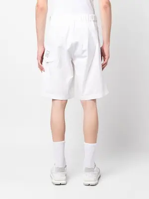 C.P. COMPANY Logo-print Belted-waist Shorts - White