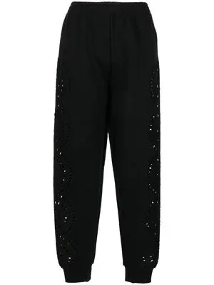 Stella McCartney Cotton Blend Embroidered Drawstring Trousers