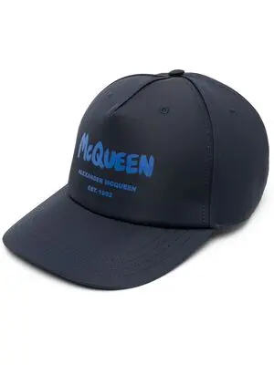 Alexander McQueen Graffiti-print Baseball Cap - Blue