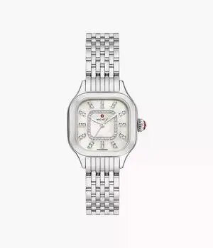 Michele Meggie Diamond Dial Watch - Silver