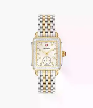 Michele Deco Mid Two-tone Diamond Watch - 18k 2-tone Gold-plated