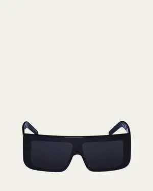 Rick Owens Thick Flat-top Square Sunglasses - Blktemple/blklens