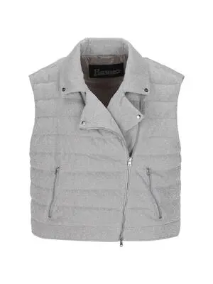 Herno Zip-up Sleeveless Down Gilet Grigio