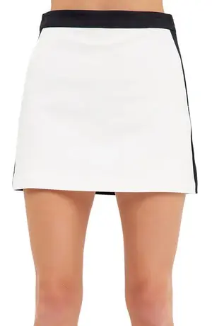 English Factory Colorblock Skort - White/black