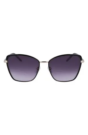 Longchamp Longchamp 58mm Butterfly Sunglasses Black/ Gradient Smoke