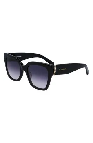 Longchamp 55mm Rectangular Sunglasses - Black