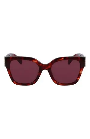 Longchamp 55mm Rectangular Sunglasses - Red Havana