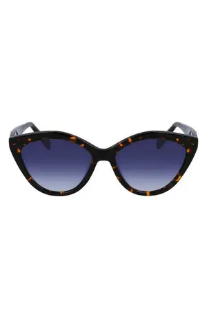 Longchamp 56mm Cat Eye Sunglasses - Dark Havana