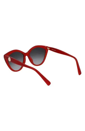 Longchamp 56mm Cat Eye Sunglasses - Red