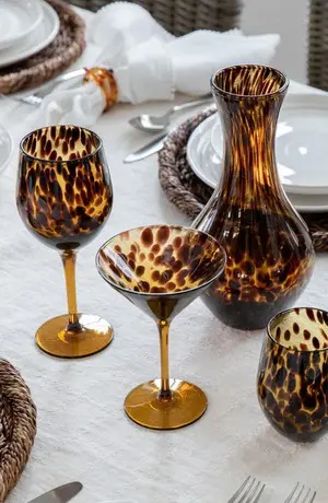 JULISKA Puro Tortoiseshell Pattern Wine Glass