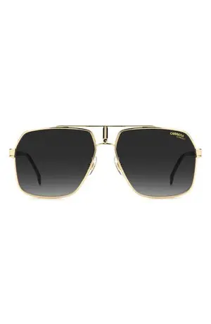 Carrera Eyewear 62mm Oversized Navigator Sunglasses - Black Gold/ Grey Shaded