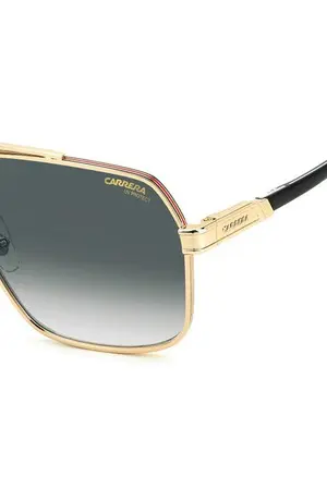 Carrera Eyewear 62mm Oversized Navigator Sunglasses - Gold Red/ Green Shaded
