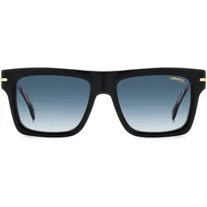Carrera Eyewear Carrera Eyewear 54mm Rectangular Sunglasses Black/ Blue Shaded