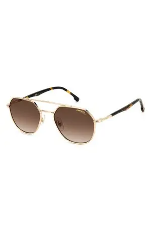 Carrera Eyewear 53mm Round Sunglasses - Gold Havana/brown