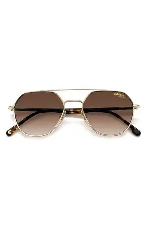 Carrera Eyewear 53mm Round Sunglasses - Gold Havana/brown