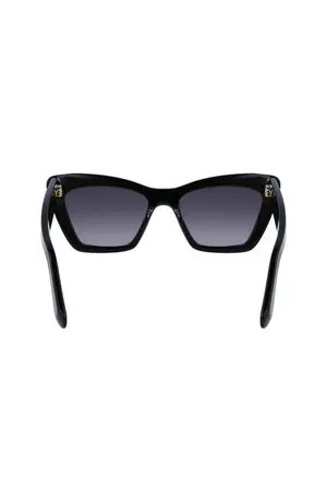 FERRAGAMO 55mm Rectangular Sunglasses - Black