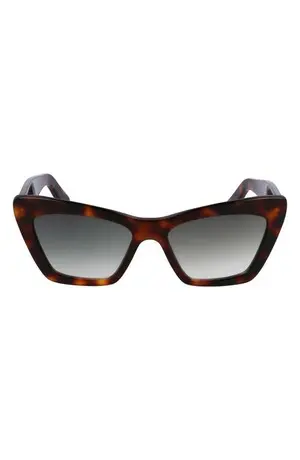FERRAGAMO FERRAGAMO 55mm Rectangular Sunglasses Tortoise