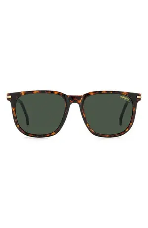 Carrera Eyewear Carrera Eyewear 54mm Rectangular Sunglasses Havana/green