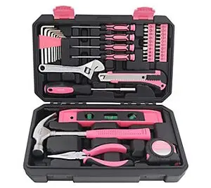 APOLLO 39 Piece Household Tool Kit Pink - One-color