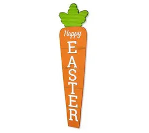 GLITZHOME 41' Happy Easter Carrot Porch Sign