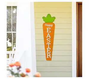 GLITZHOME 41' Happy Easter Carrot Porch Sign