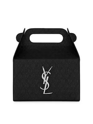 Saint Laurent Take Away Box Leather Bag - Black
