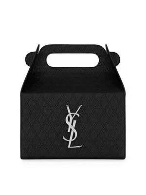 Saint Laurent Take Away Box Leather Bag - Black