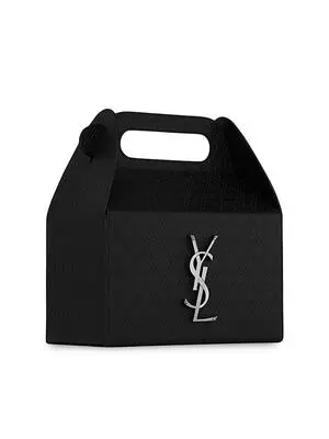 Saint Laurent Take Away Box Leather Bag - Black
